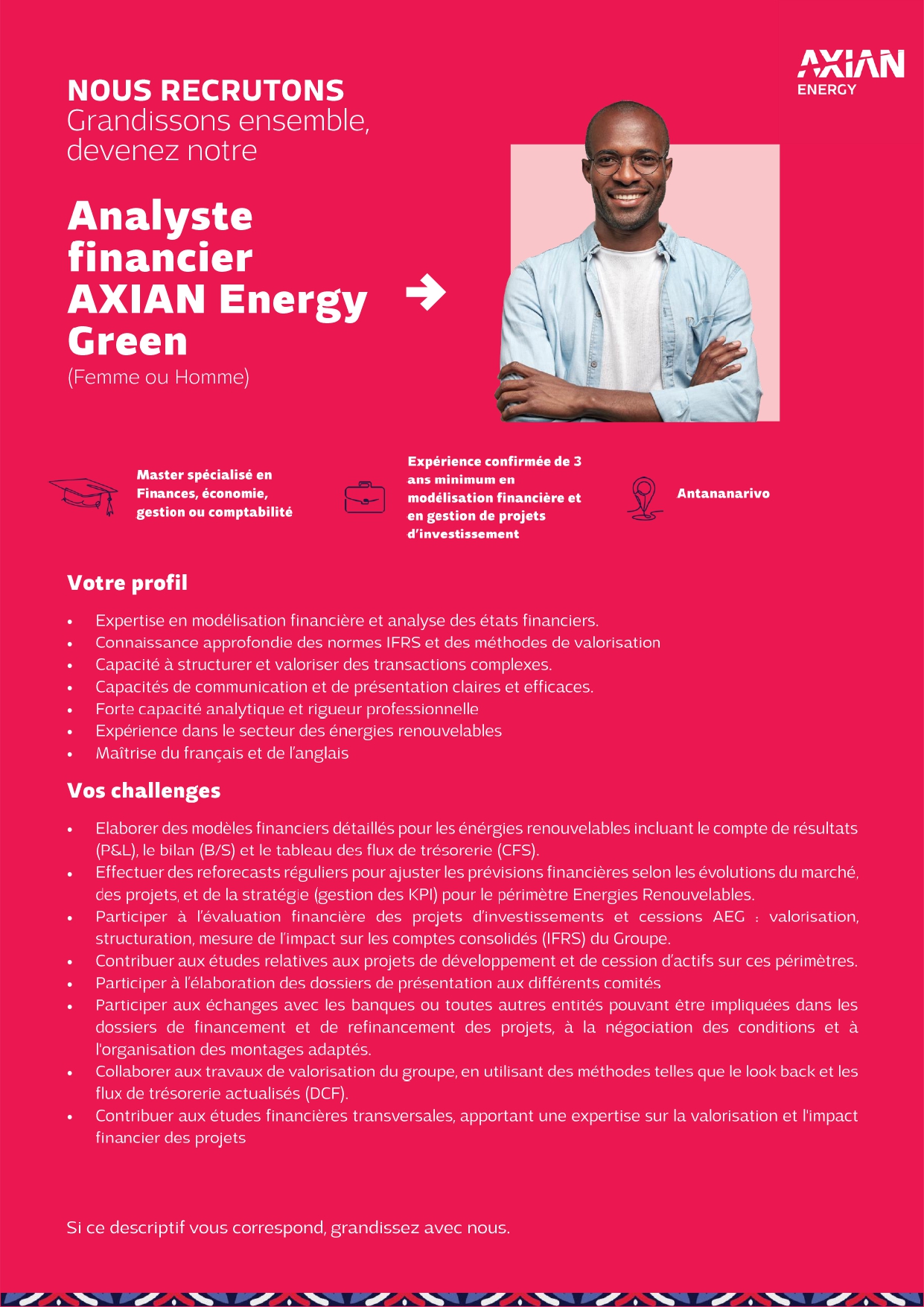 Emploi - Recrutement Analyste Financier AXIAN Energy a MDG / Building Kube D Zone Galaxy ...